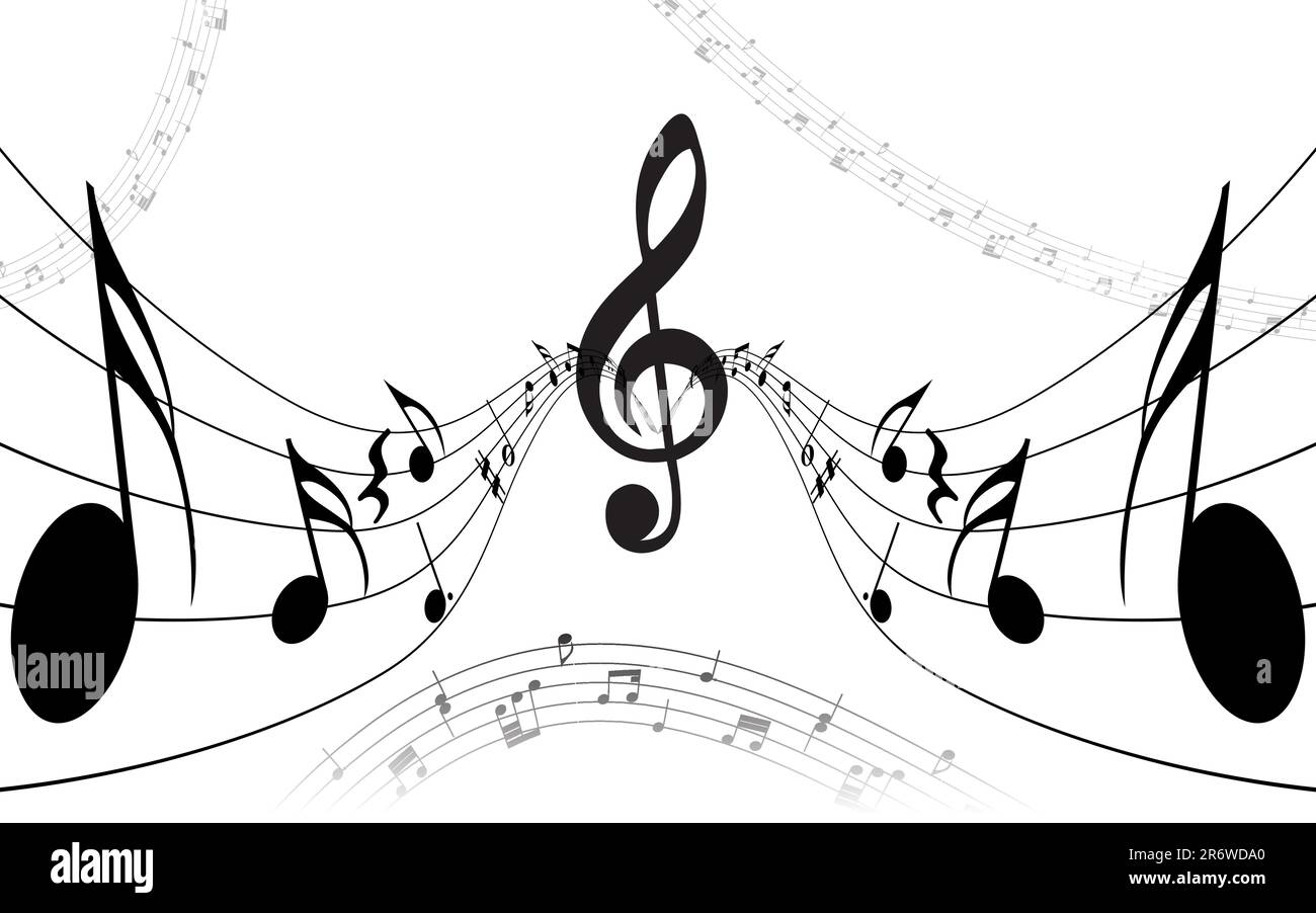 Vector musical notes staff background for design use Stock Vector Image ...