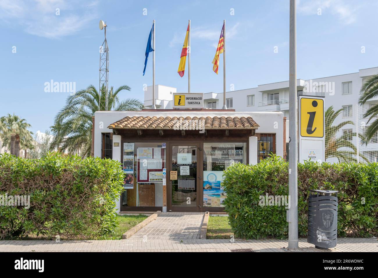 Sa Coma, Spain; june 03 2023: Municipal tourist information office of ...