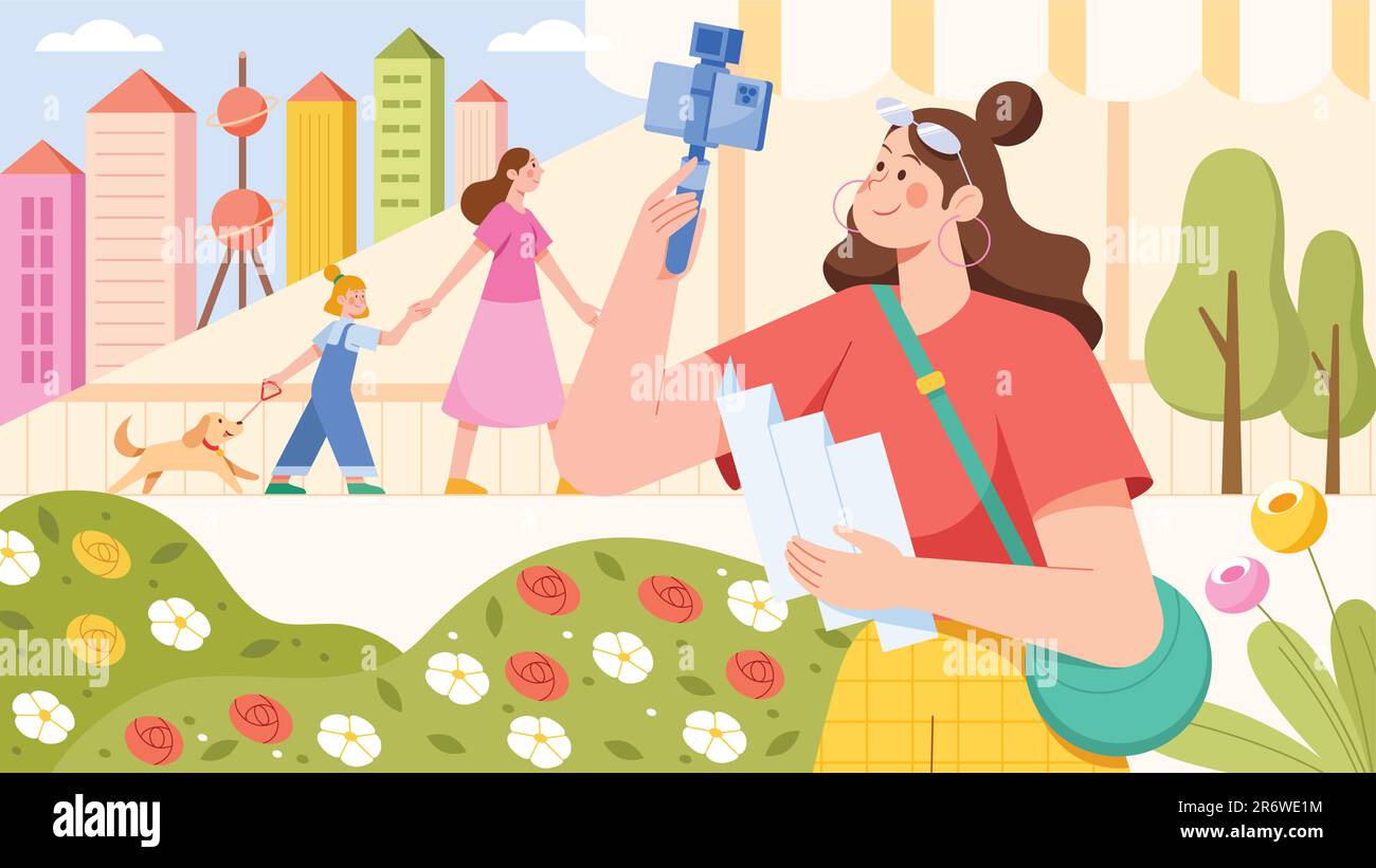 Female tour guide Stock Vector Images - Alamy