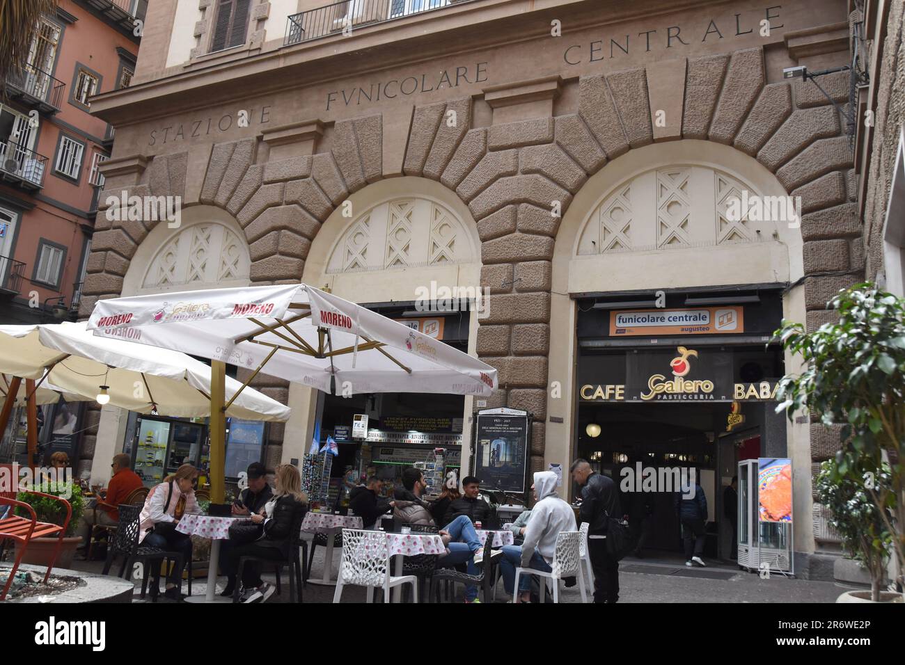 Exterior of the station building of the Central funicular railway, or ...