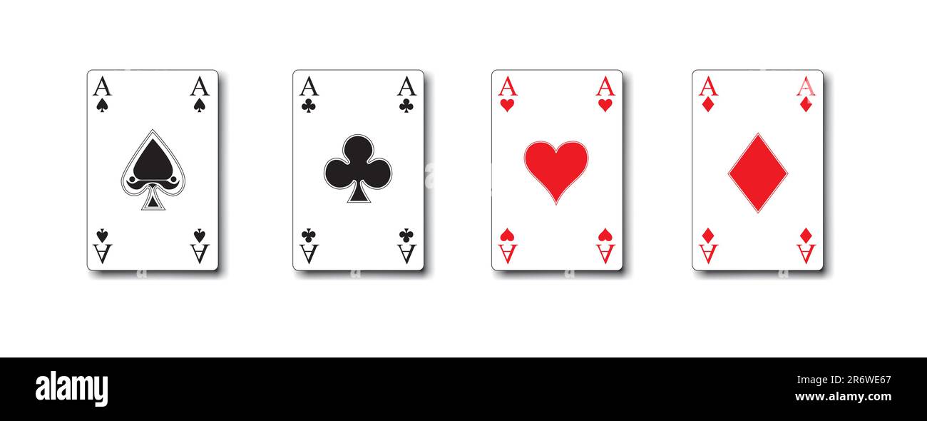 isolated poker playing cards / aces in vector Stock Vector Image & Art ...