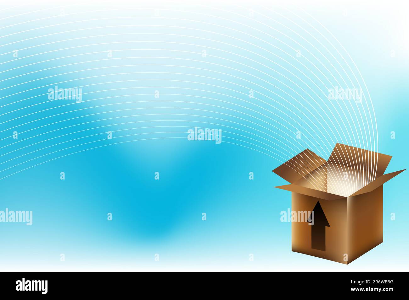 Brown box delivery background with blue energy waves Stock Vector Image ...