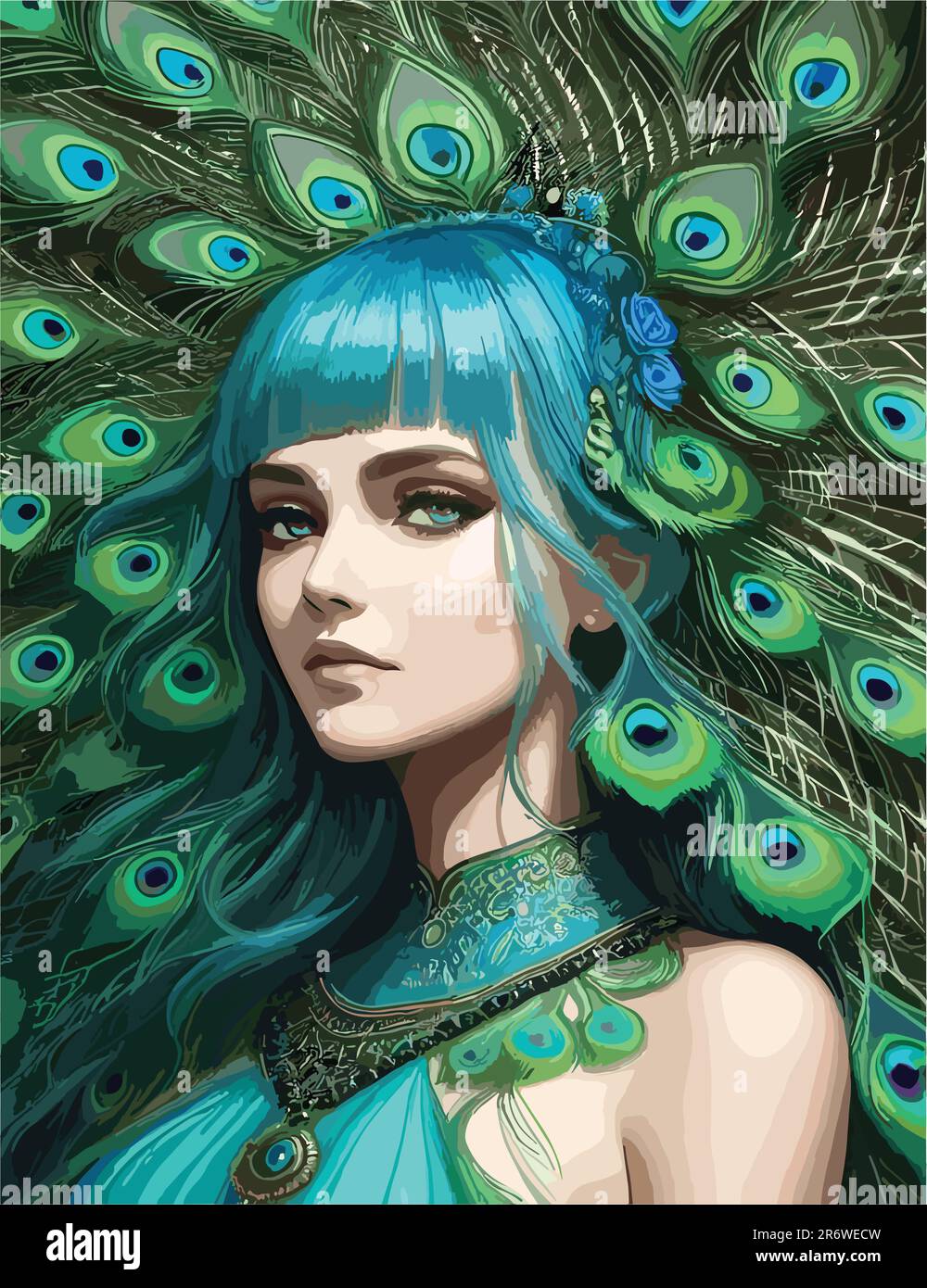 Female Peacock Face Stock Vector Images Alamy