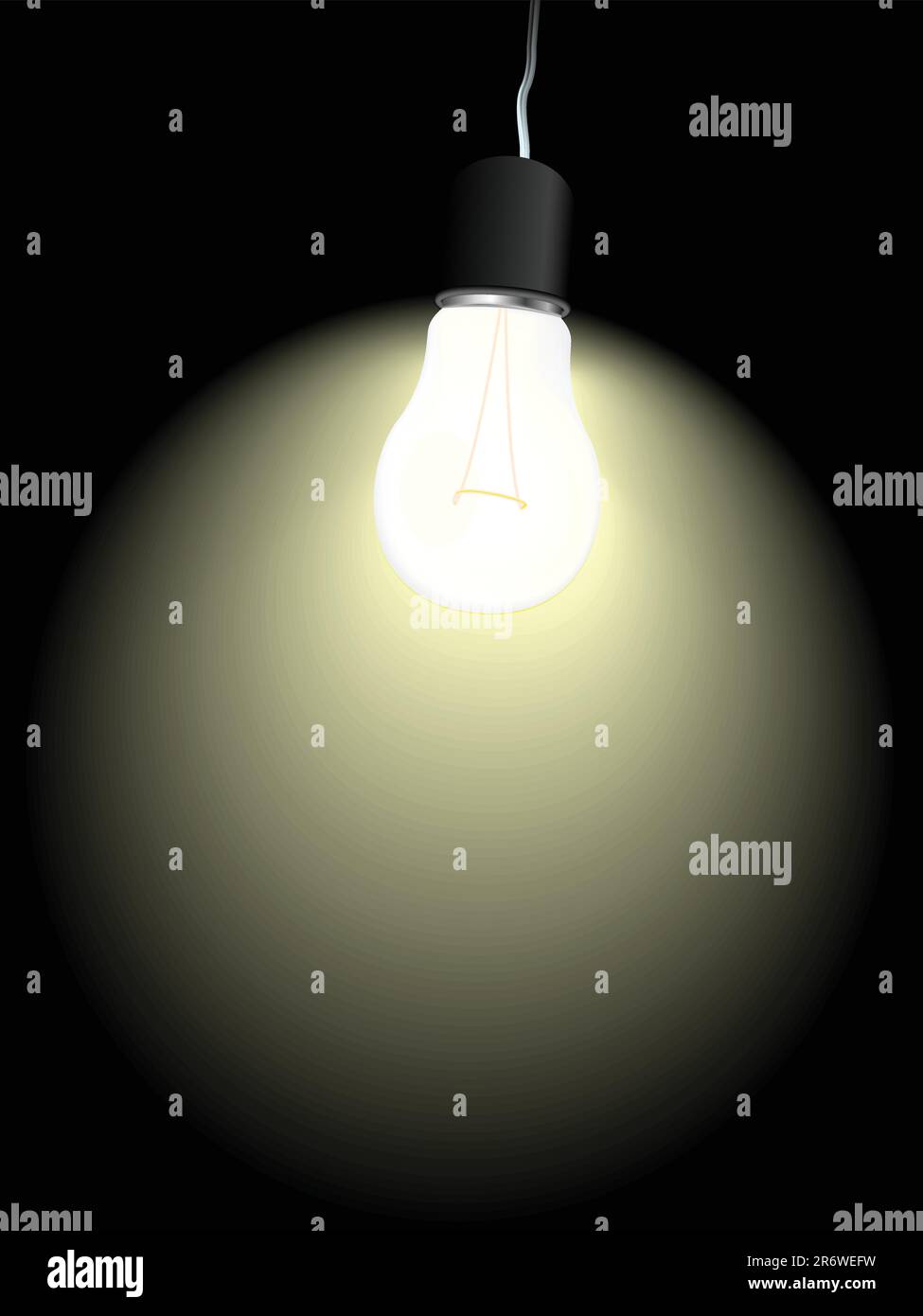 The background - the included electric bulb shines in darkness in a ...