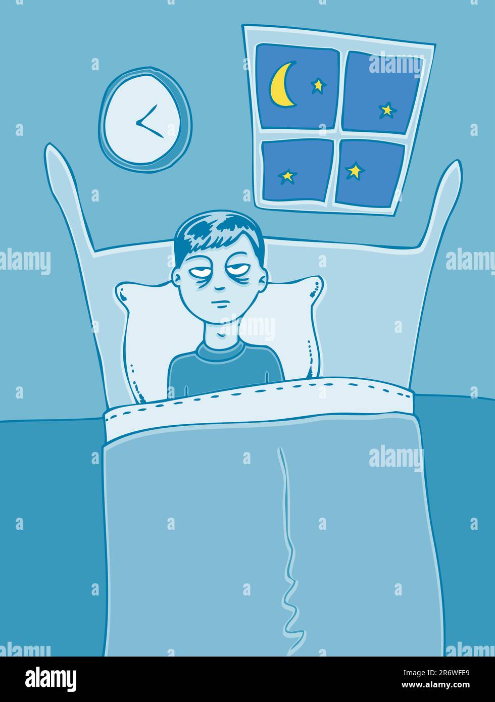 Insomnia bed man Stock Vector Images - Alamy