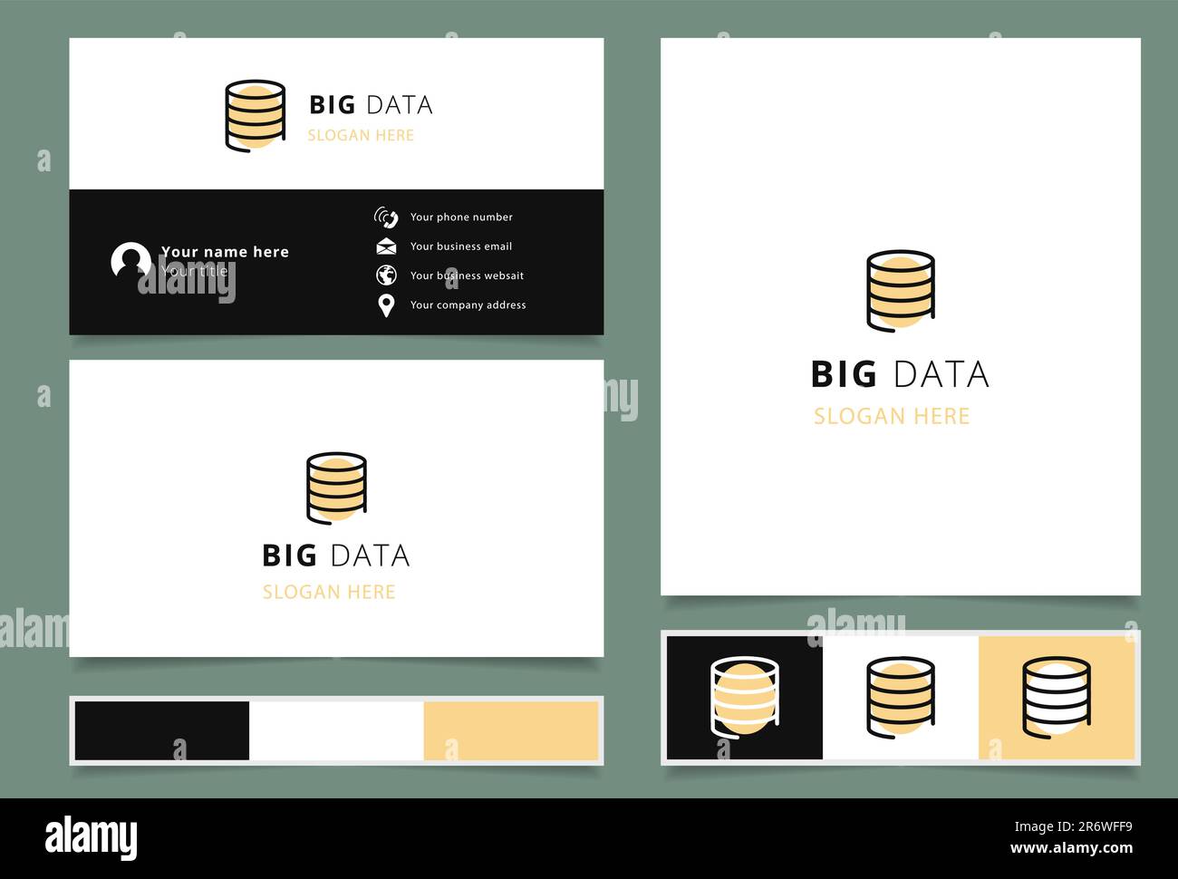 Big data logo design with editable slogan. Branding book and business ...