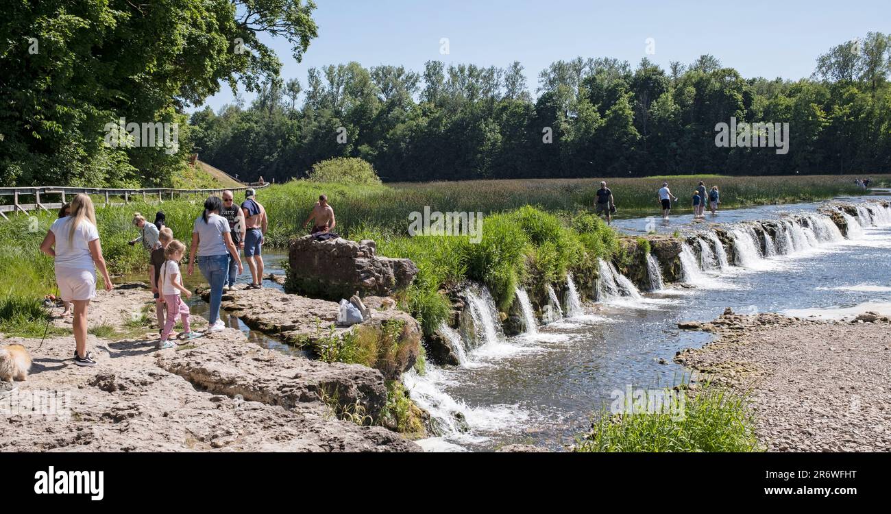 Venta Rapid is a waterfall on the Venta River in Kuldīga, Latvia. It is ...