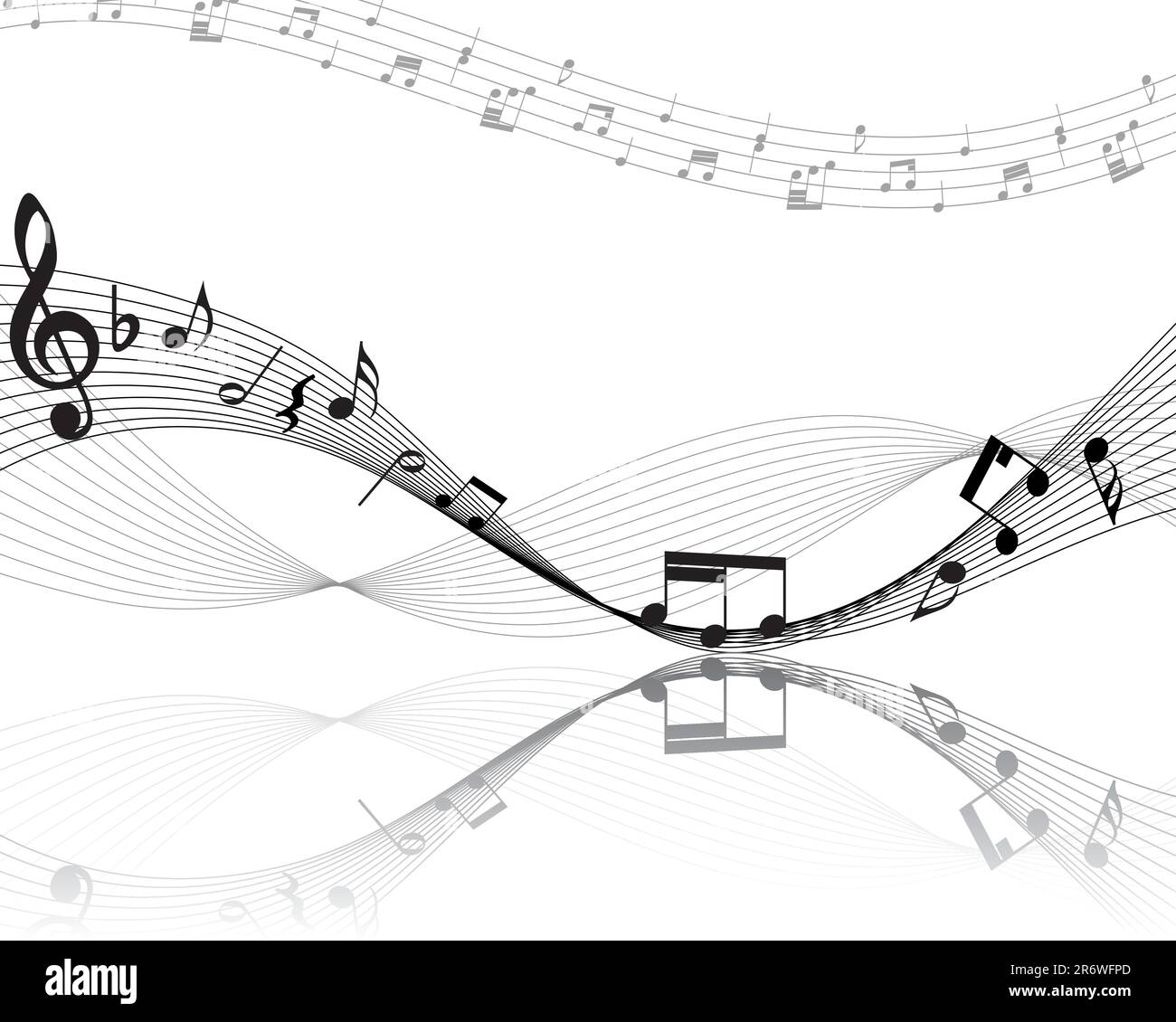Vector musical notes staff background for design use Stock Vector Image ...