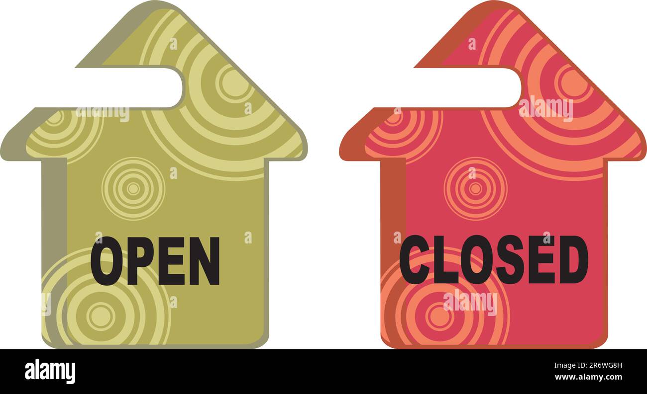 Open closed red green Stock Vector Images - Alamy