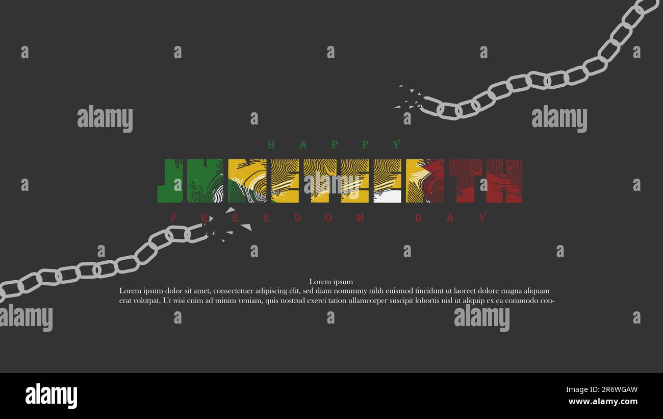 Juneteenth Independence Day. Hand-drawn Juneteenth text Vector poster ...