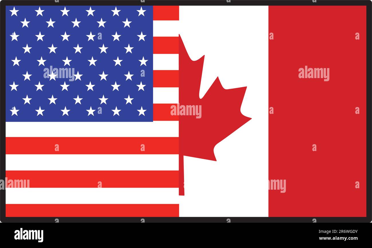 Canadian flag and american flag Stock Vector Images - Alamy