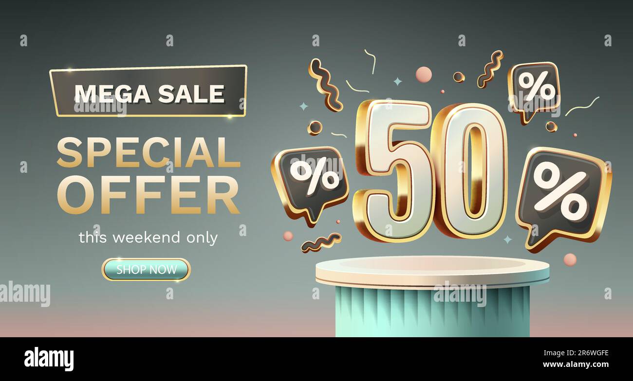 50 off sale banner sign board hi-res stock photography and images - Alamy