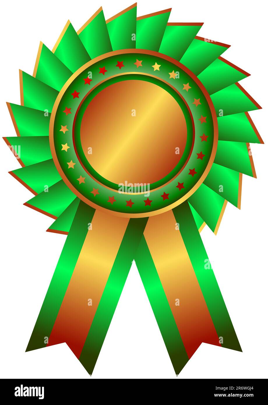 Bronze medal with green ribbon on white background (vector Stock Vector ...