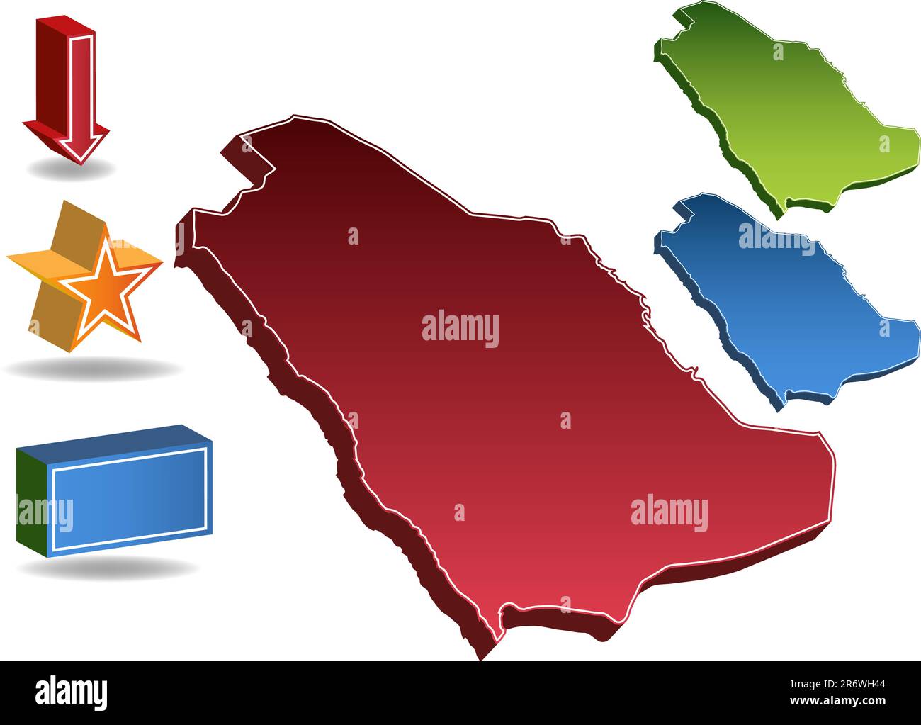 Qatar Saudi Arabia Map