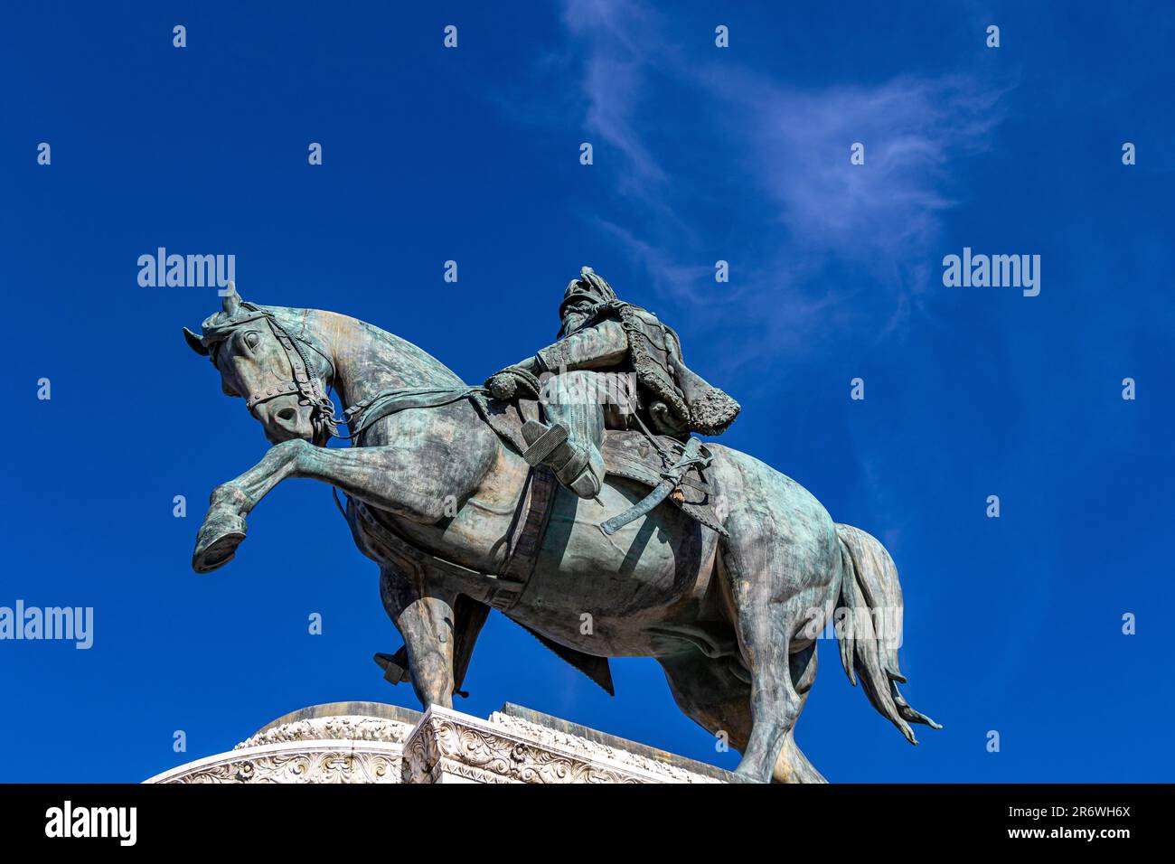 A huge bronze statue of King Victor Emmanuel II on horseback on The ...