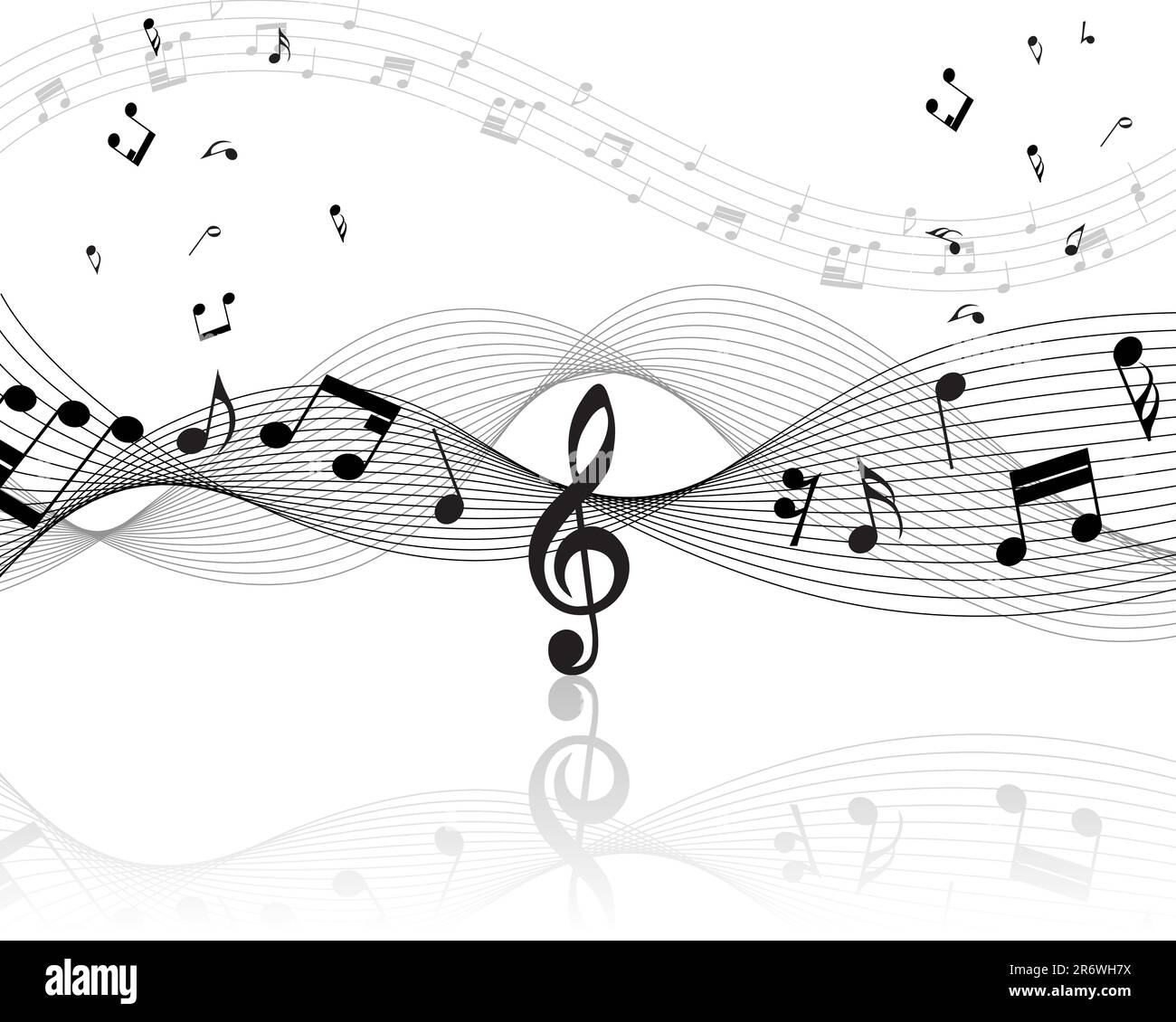 Vector musical notes staff background for design use Stock Vector Image ...