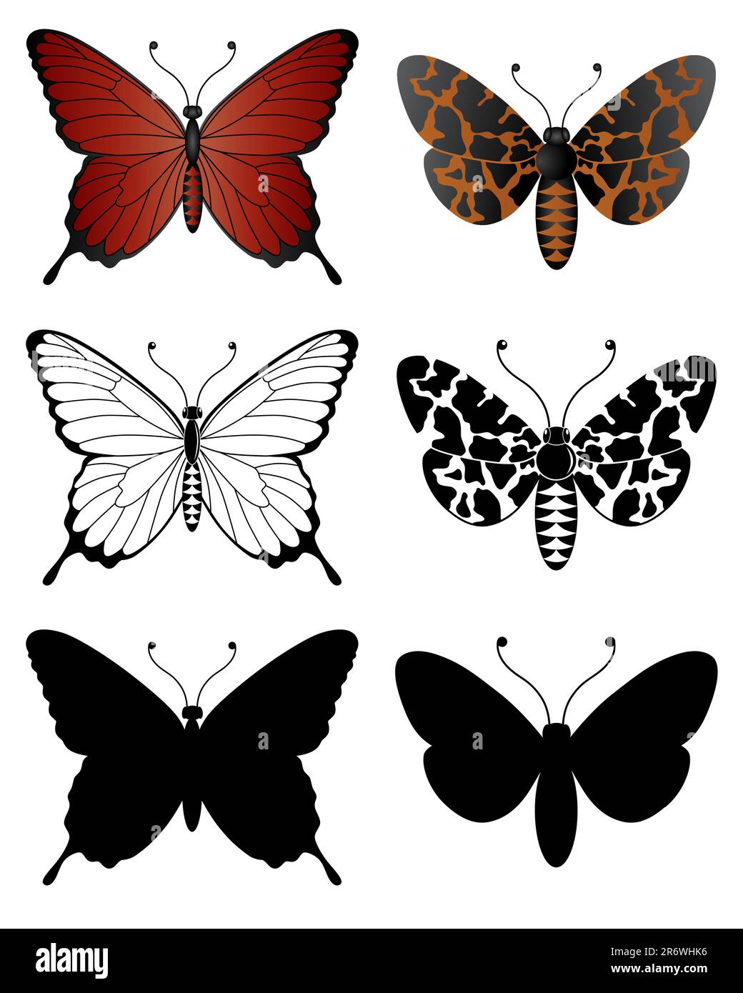 Vector isolated illustration of Butterflies Stock Vector Image & Art ...