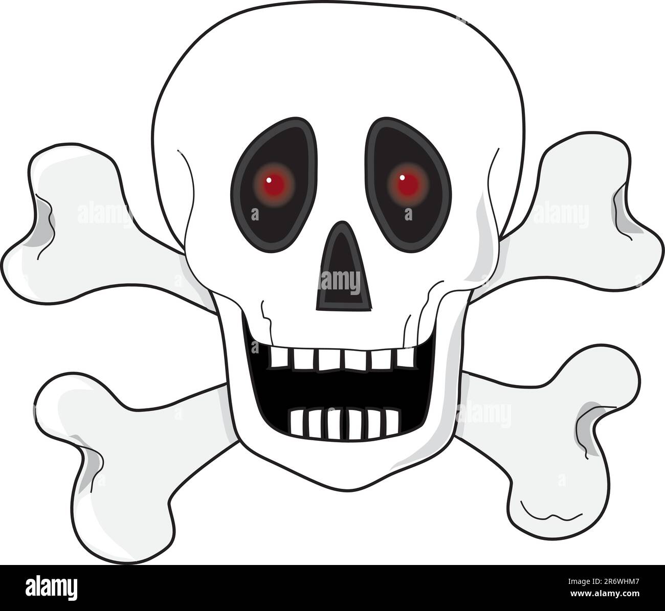 A skull and crossbones with fiery red eyes Stock Vector Image & Art - Alamy