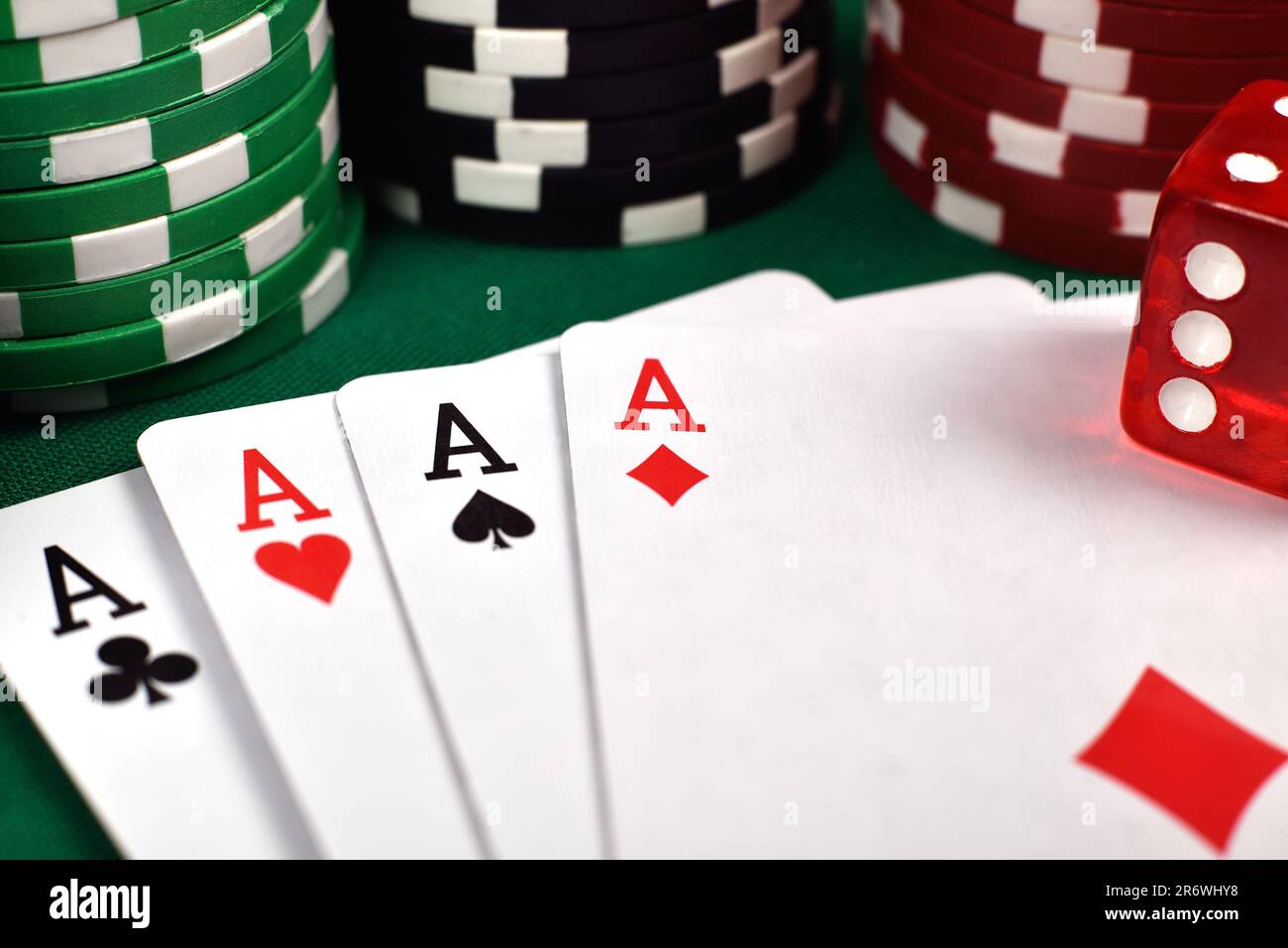 four aces and poker chips Stock Photo - Alamy