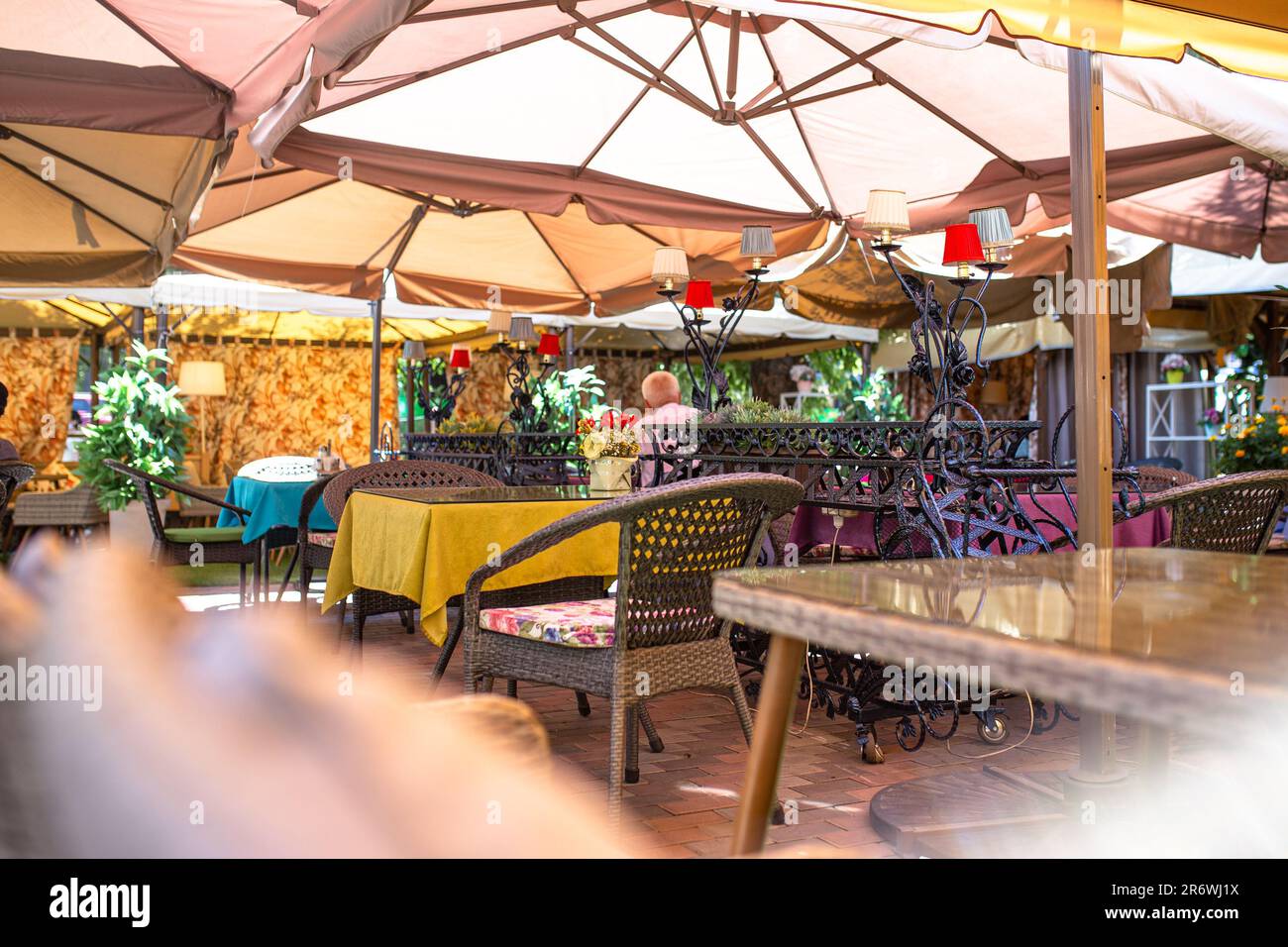interior of a summer cafe on a hot summer day Stock Photo - Alamy