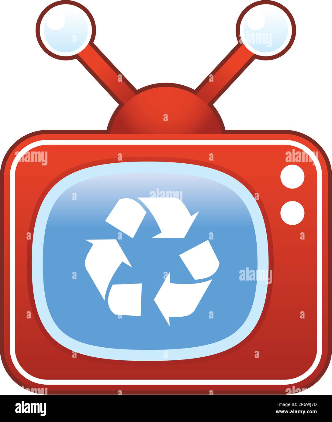 Recycle symbol icon on retro television set Stock Vector Image & Art ...