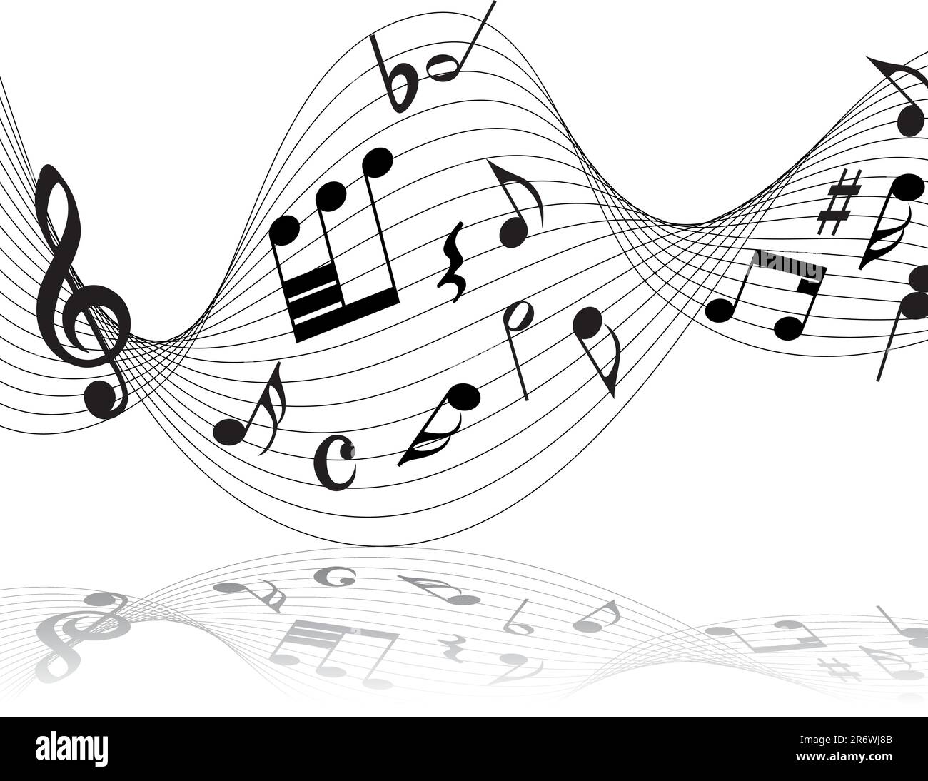 Vector musical notes staff background for design use Stock Vector Image ...
