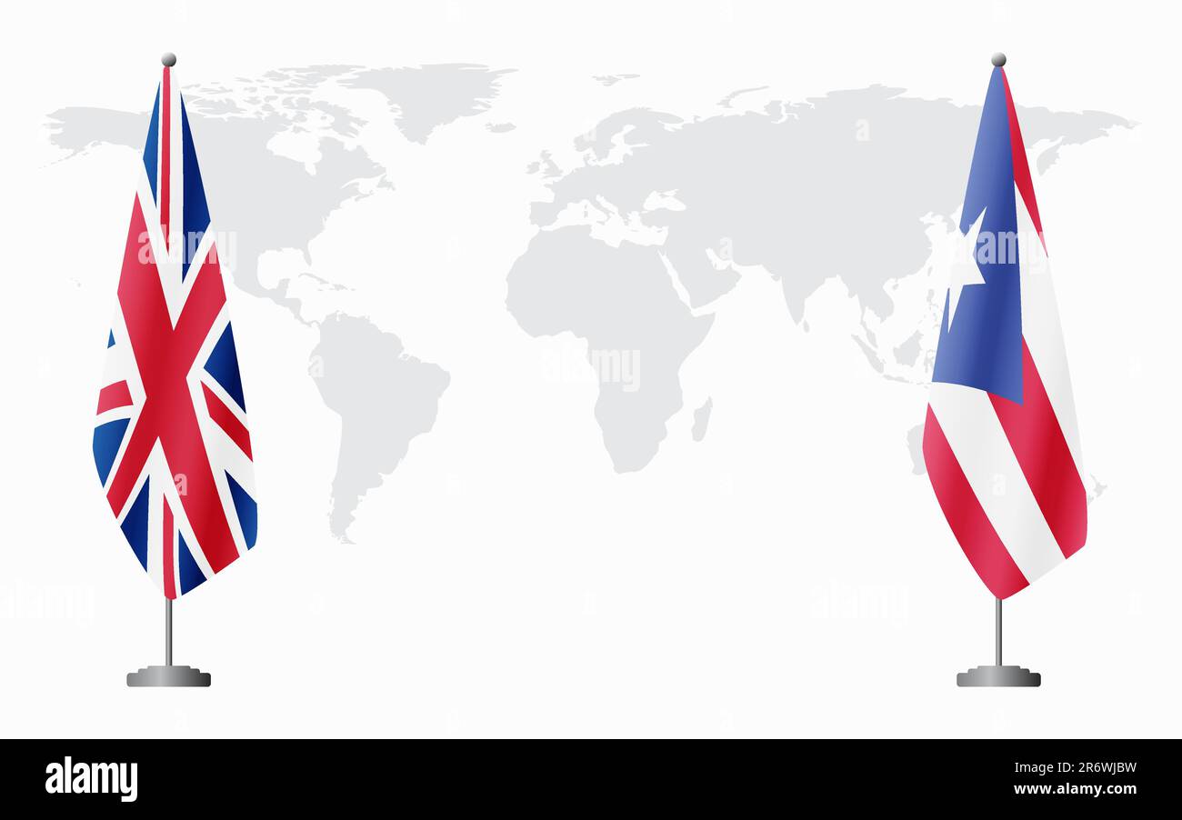 United Kingdom and Puerto Rico flags for official meeting against ...