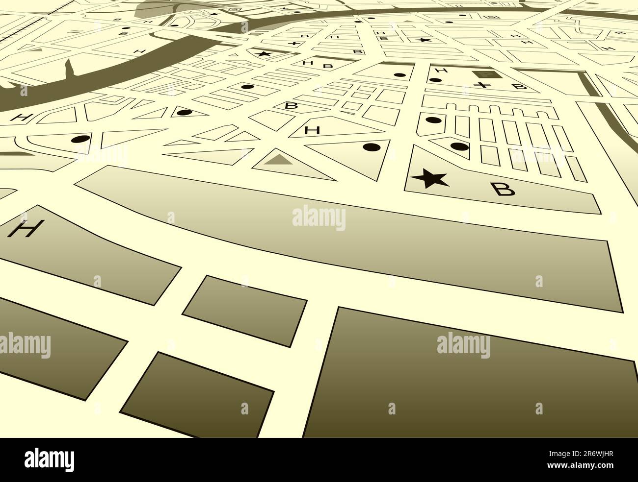 Vector angled streetmap of a generic city with no names Stock Vector ...