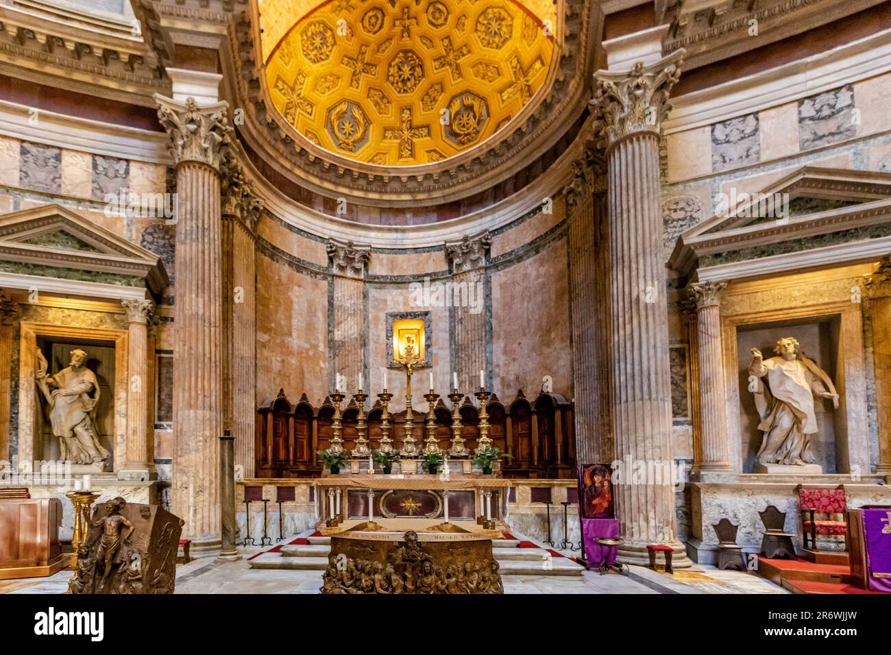 People visiting TheBasilica of Santa Maria and Martyre inside The ...