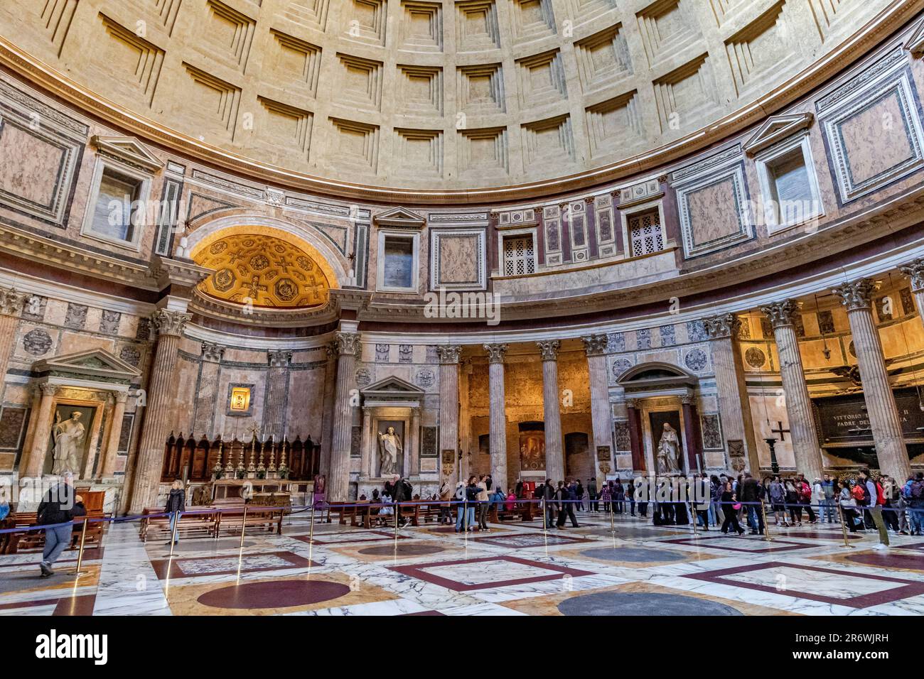 People visiting TheBasilica of Santa Maria and Martyre inside The ...