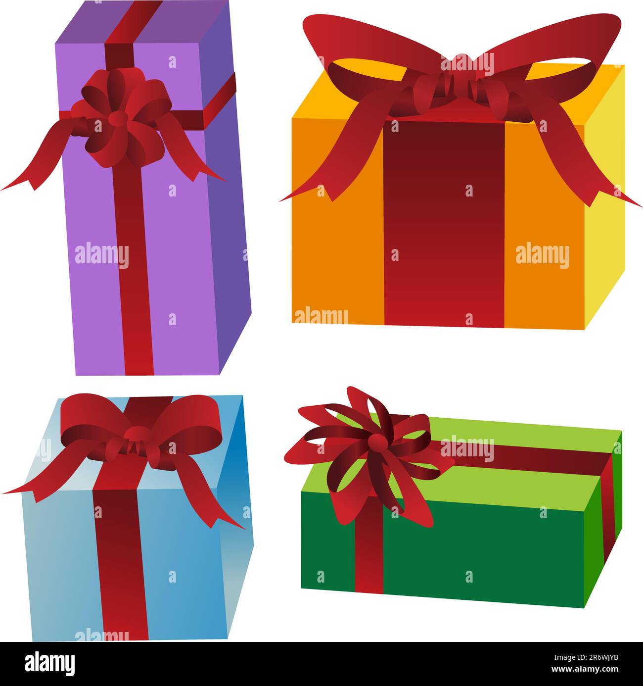 3d gift box set isolated on a white background Stock Vector Image & Art ...