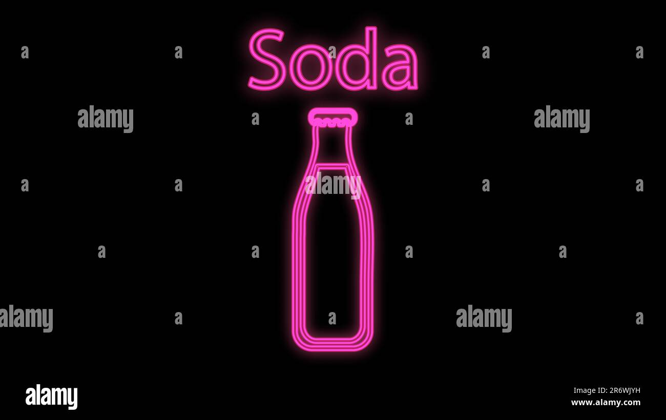 bottle of soda icon. Elements of Bottle in neon style icons. Simple ...
