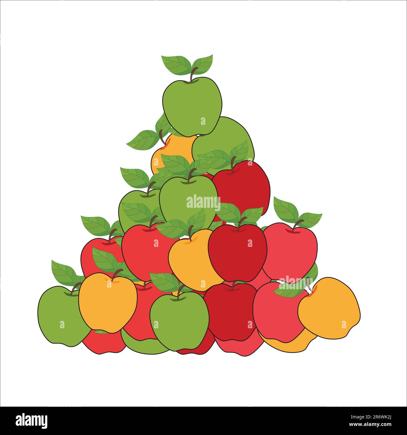 Bunch of apples vector illustration on white background Stock Vector ...