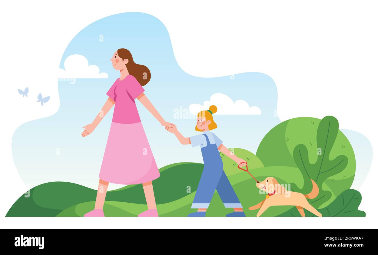 Sunny day walking in Stock Vector Images - Alamy