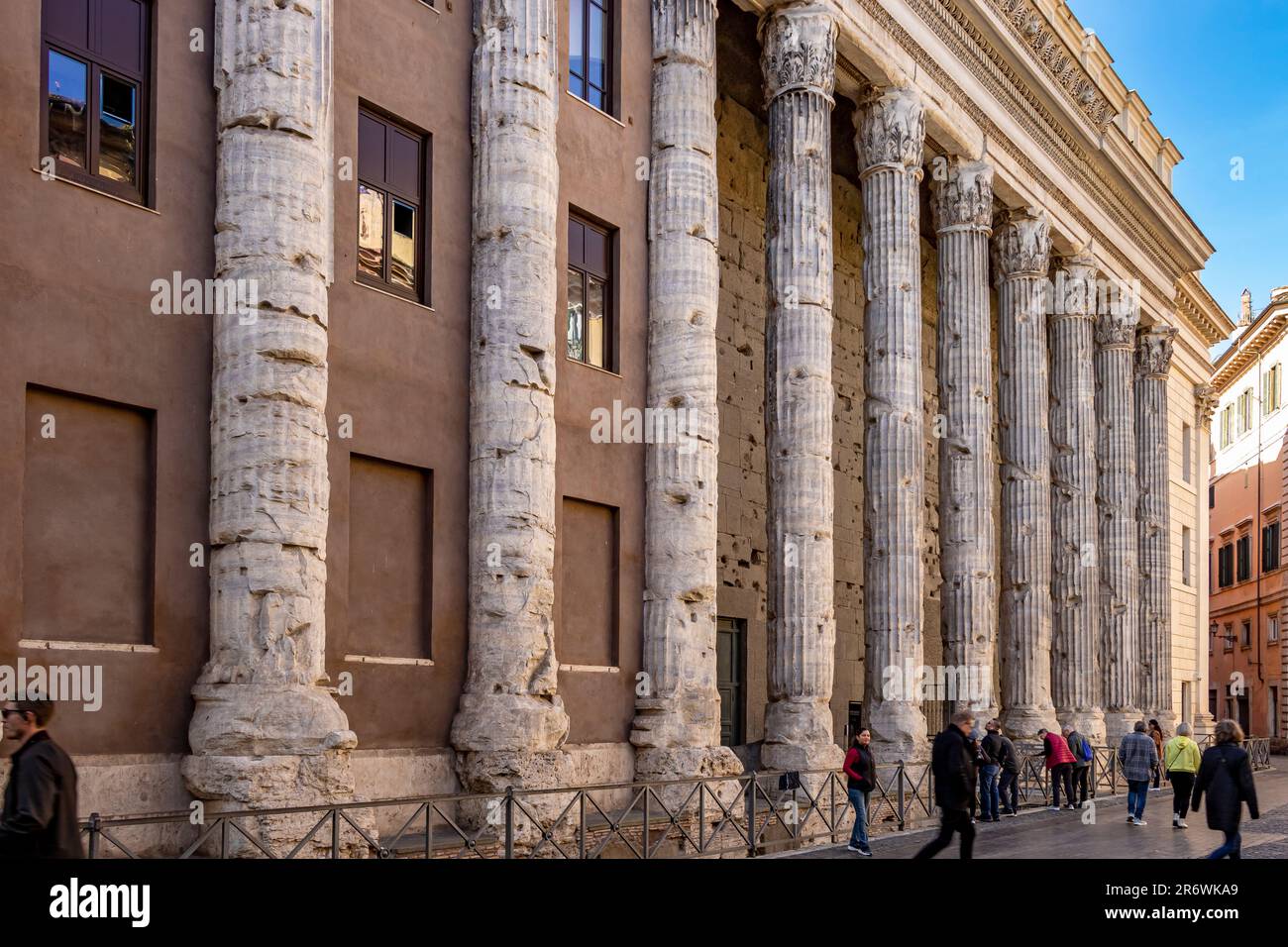 The external surviving colonnades of the remains of Hadrian's Temple ...