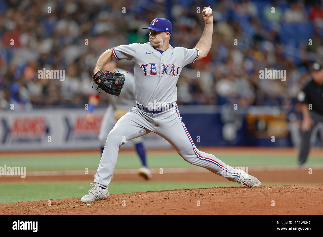 St. Petersburg, FL USA; Texas Rangers relief pitcher John King (32 ...