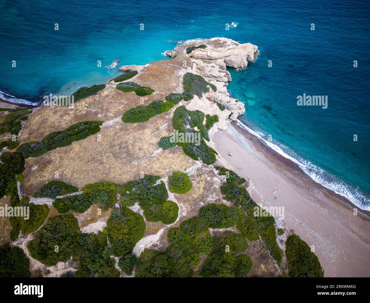 Paralia Limni Beach on the island of Kythira in Greece with stone ...