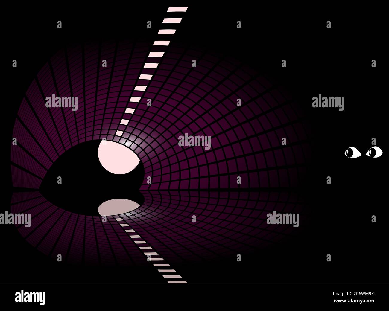 afraid dubious eyes in the dark looking out of a dark tunnel Stock ...