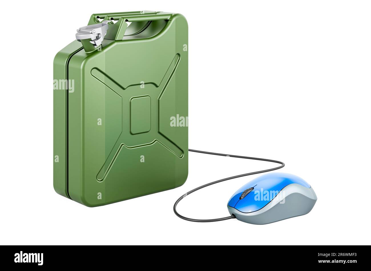 Jerrycan with computer mouse. 3D rendering isolated on white background Stock Photo - Alamy