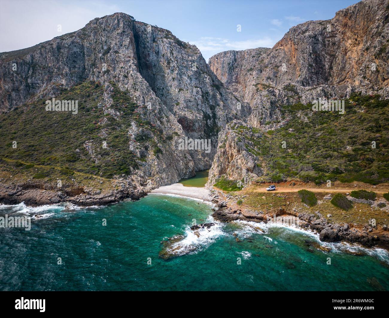 The Greek island of Kythira is where the ocean meets an inland lake ...