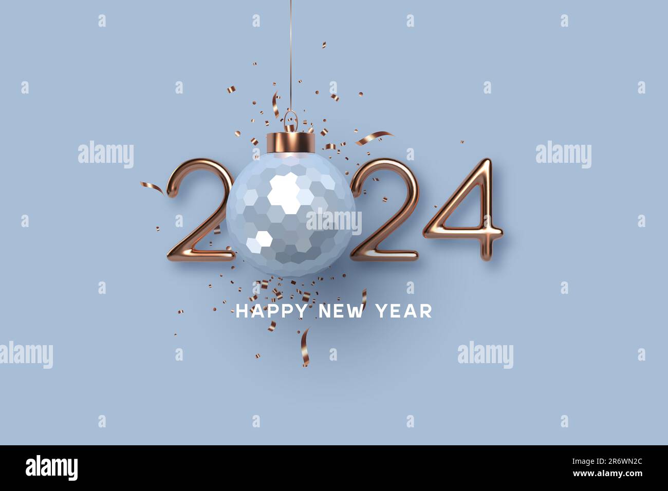 New year 2024 blue Stock Vector Images - Alamy