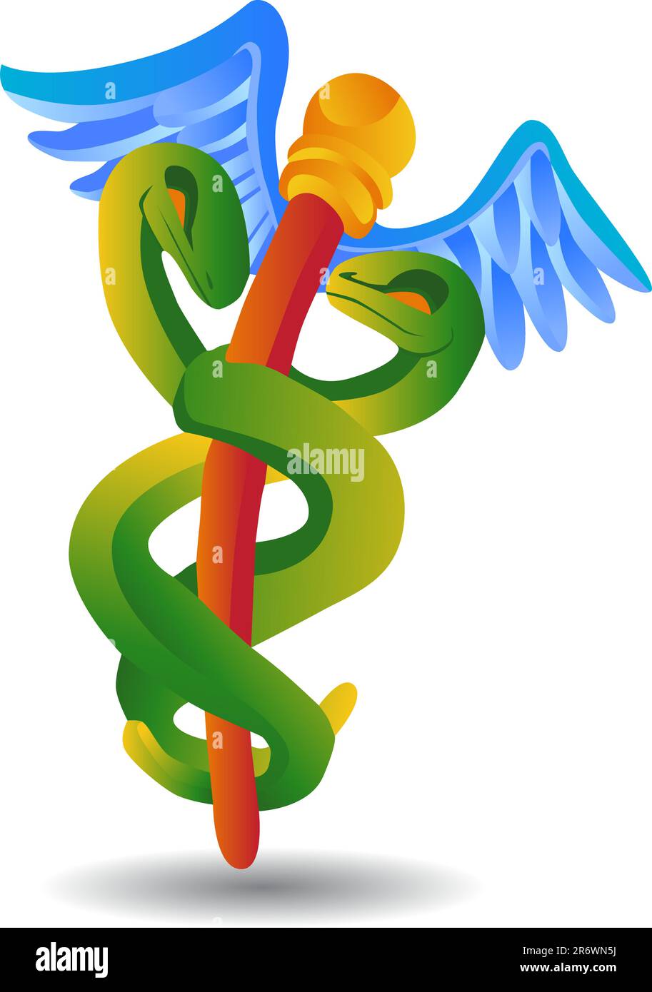 Caduceus Medical Symbol - cartoon style Stock Vector Image & Art - Alamy
