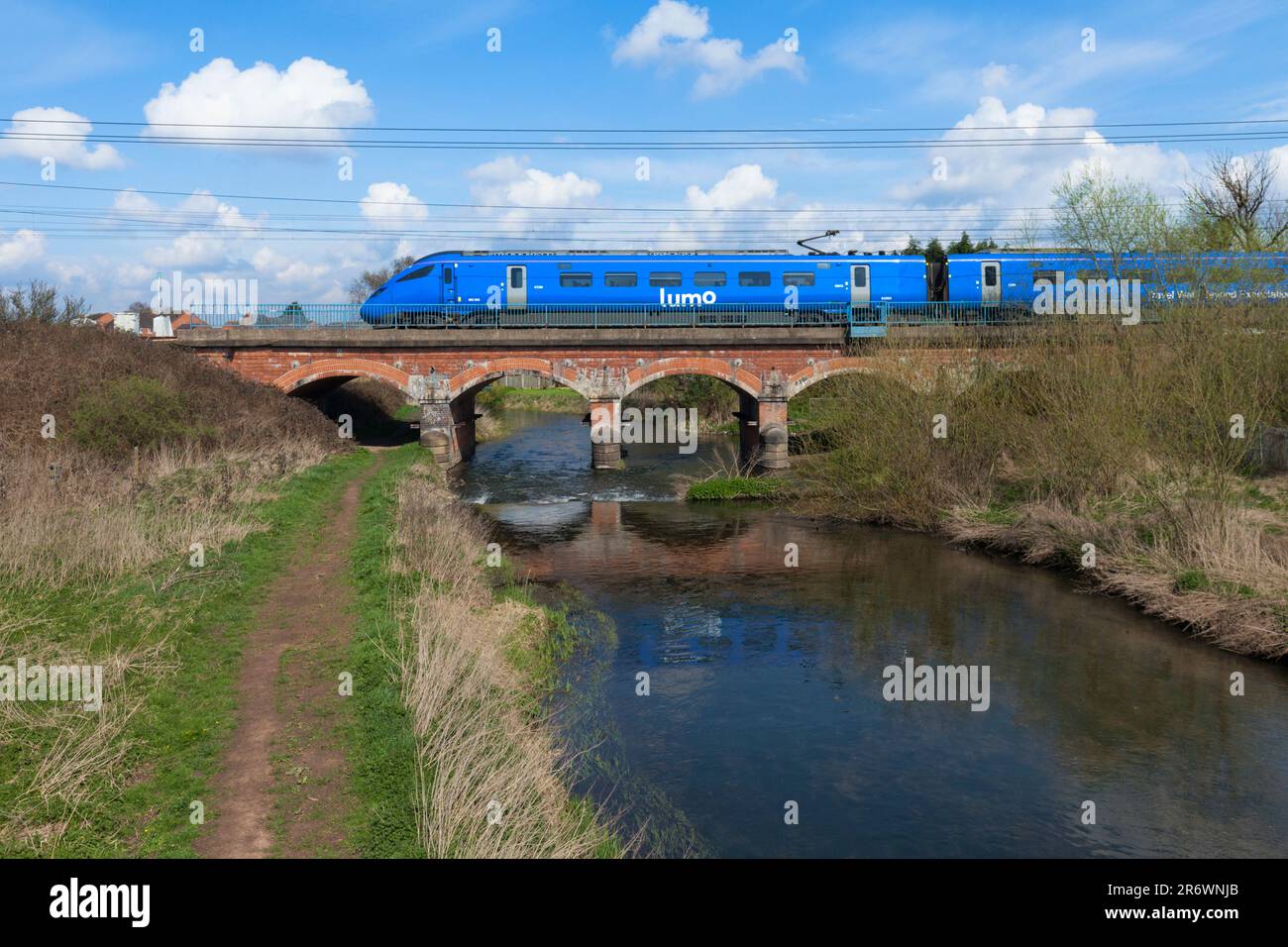 Open access operator Firstgroup Lumo class 803 electric train on the ...