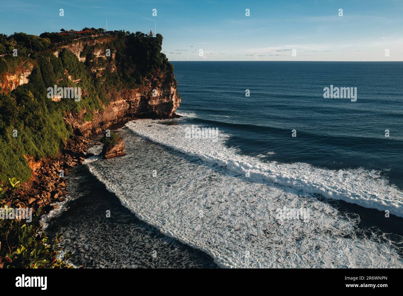 Amazing view of the Bali island with blue sky, ocean, cliff. Summertime ...