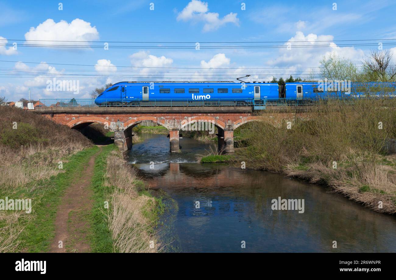 Open access operator Firstgroup Lumo class 803 electric train on the ...
