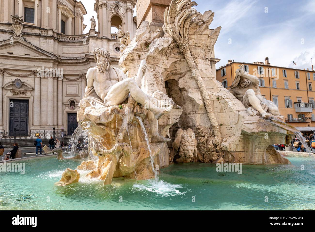 Aerial view of Piazza Venezia, a square in Rome located where four ...