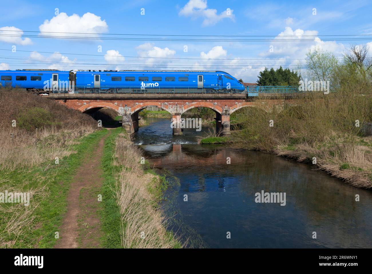 Open access operator Firstgroup Lumo class 803 electric train on the ...