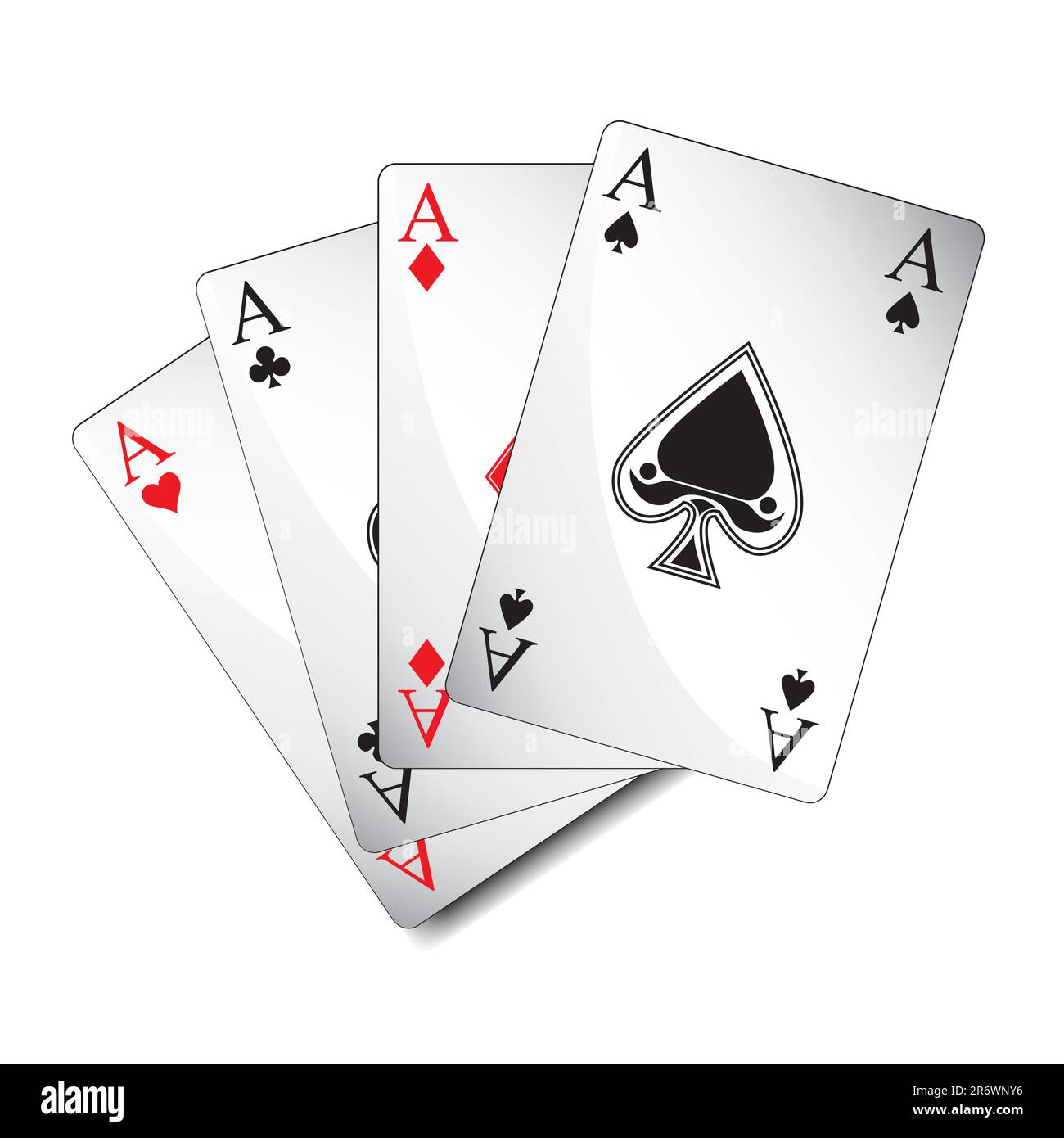 shiny isolated poker playing cards / aces in vector Stock Vector Image ...