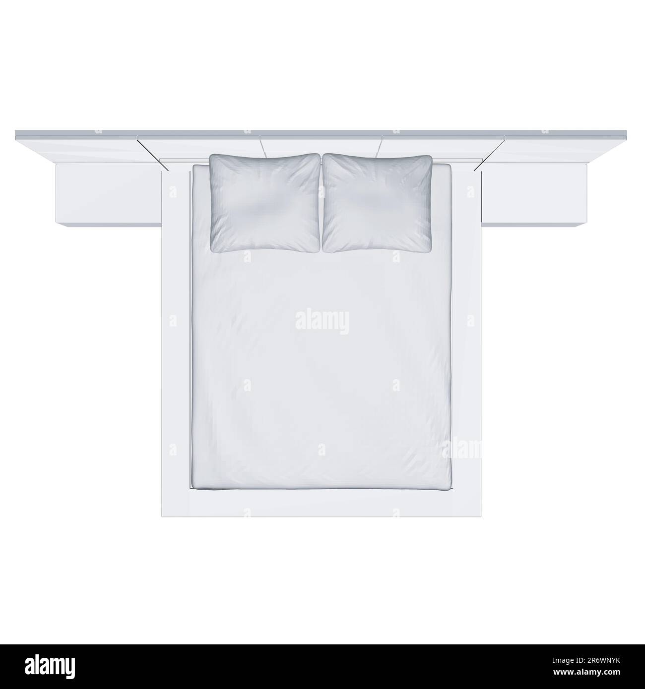 Polygonal drawing of double bed. Modern comfortable luxury furnitures ...