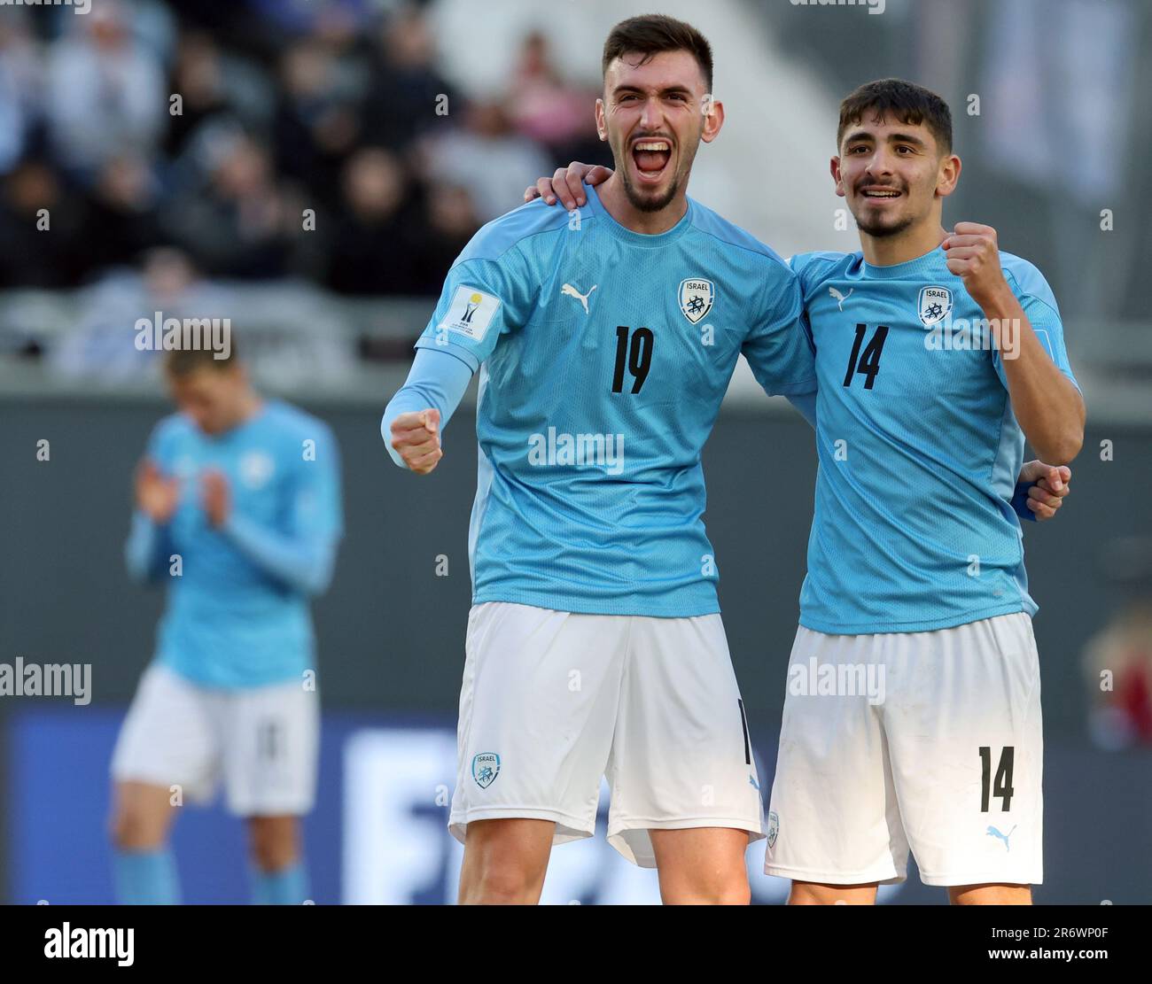 La Plata, Argentina. 11th June, 2023. Israel's defender Hadar Fuchs (C ...